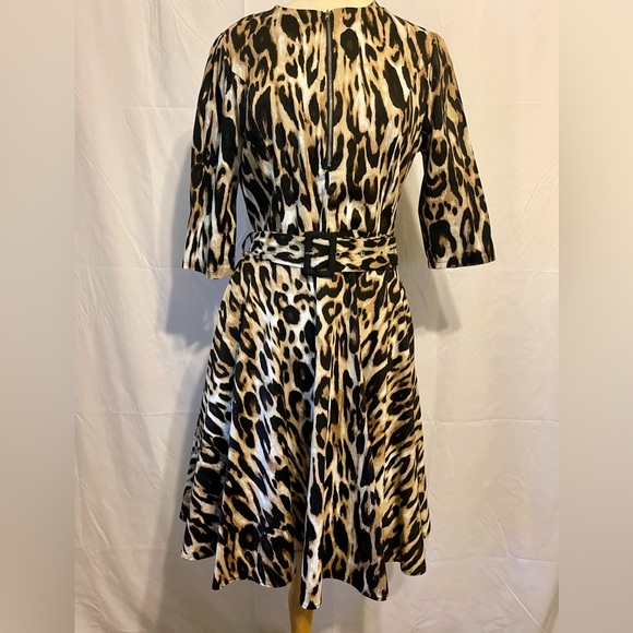 Sucrefas | Dresses | Womens Sucrefas Leopard Print 3 Qtr Sleeve Dress ...